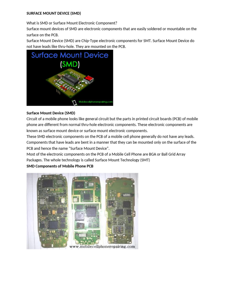 SMD Components in Mobile Phones | PDF