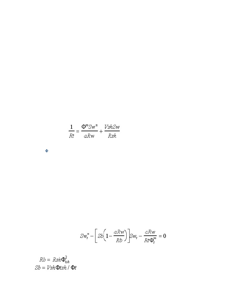 Log Analysis Models For Shaly Sandstones Pdf Porosity Shale
