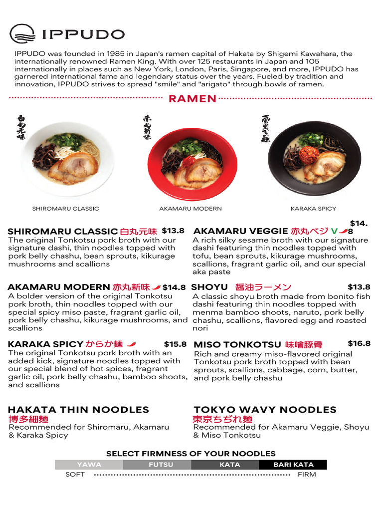 IPPUDO Berkeley | PDF | Ramen | Cuisine