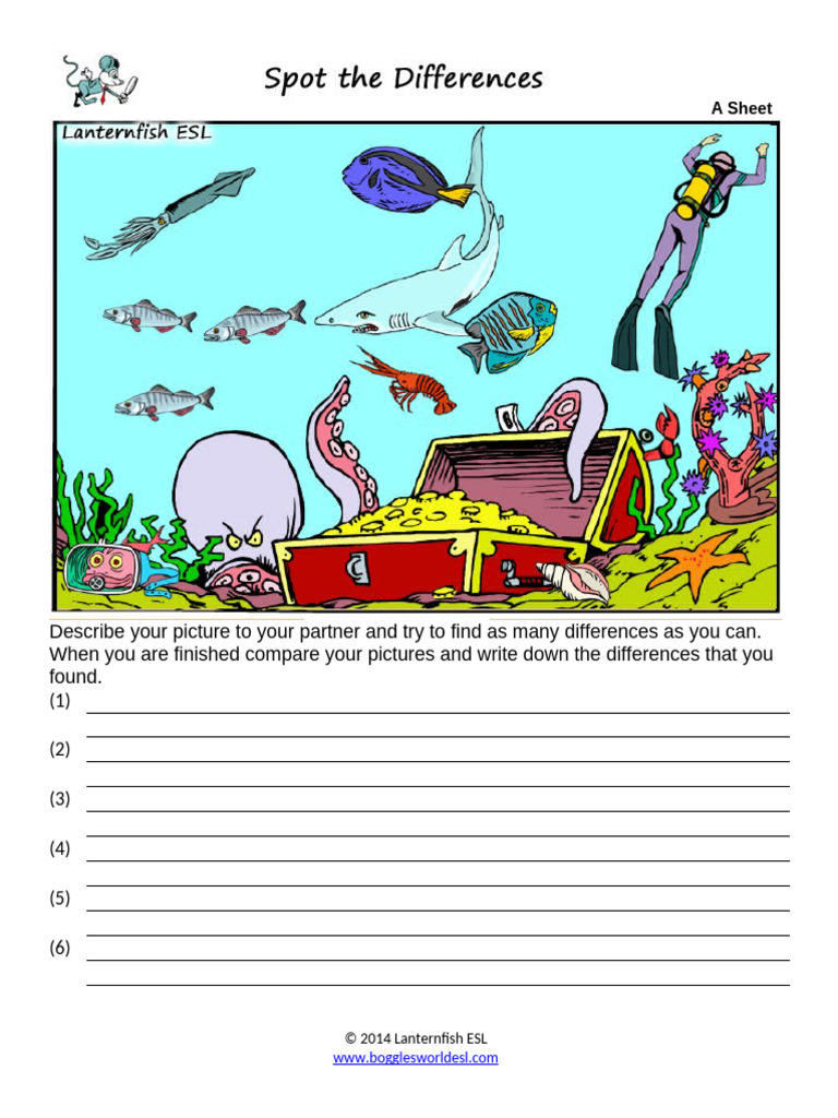 Picture Difference Activity Sheet | PDF