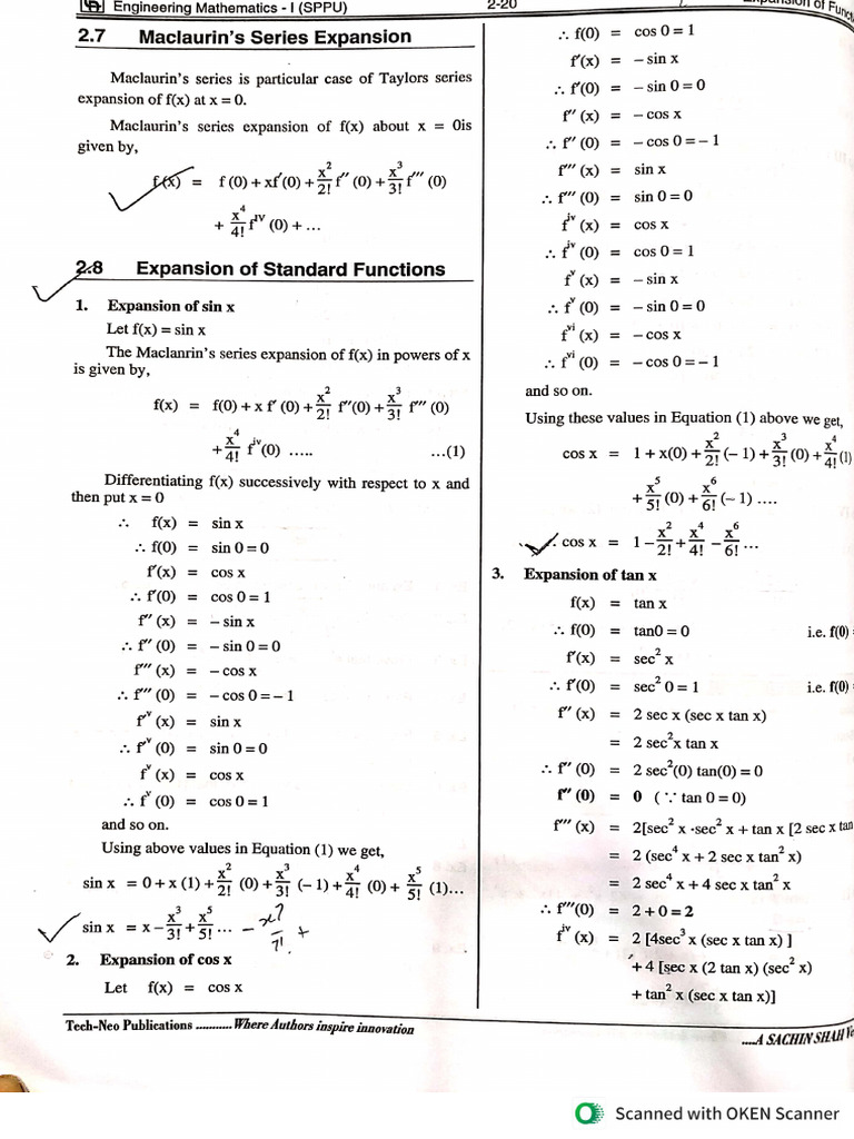 Maclaurin's Series Expansion | PDF