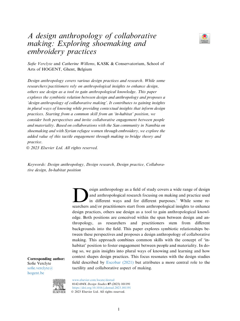 A Design Anthropology of Collaborative Making Exploring Shoe - 2023 ...