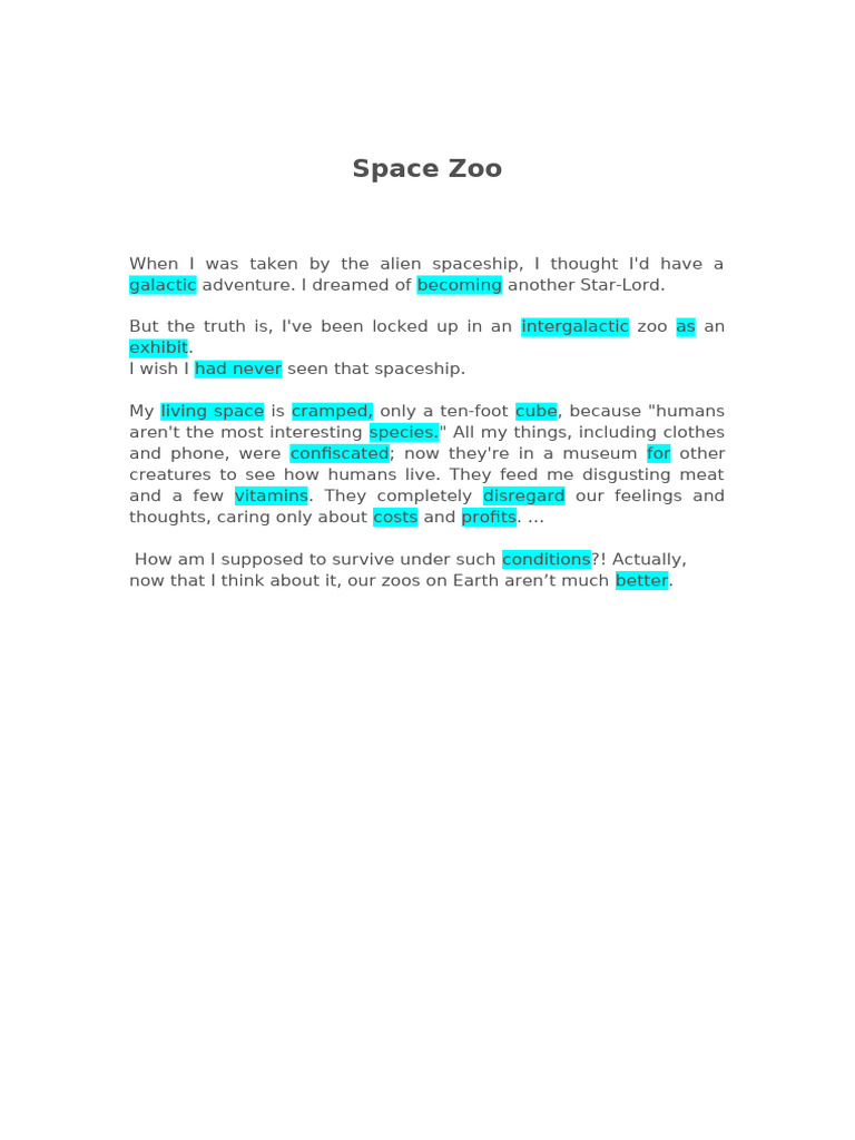 Alien Zoo | PDF | Young Adult