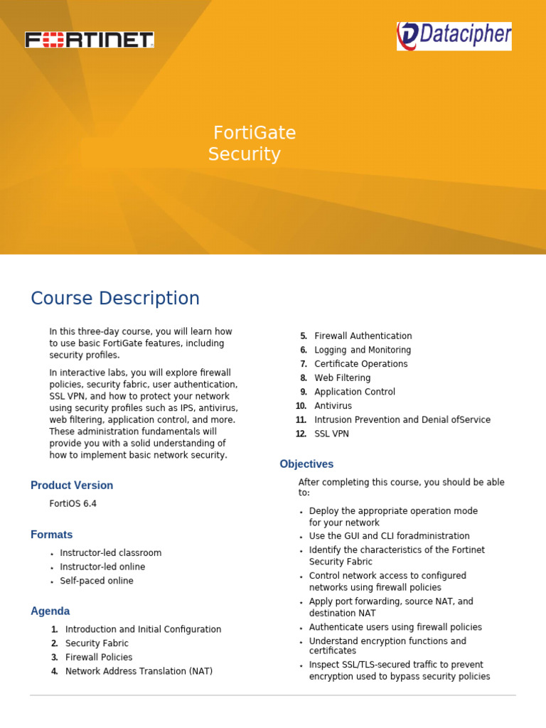 FortiGate Security | PDF | Computer Network | Security