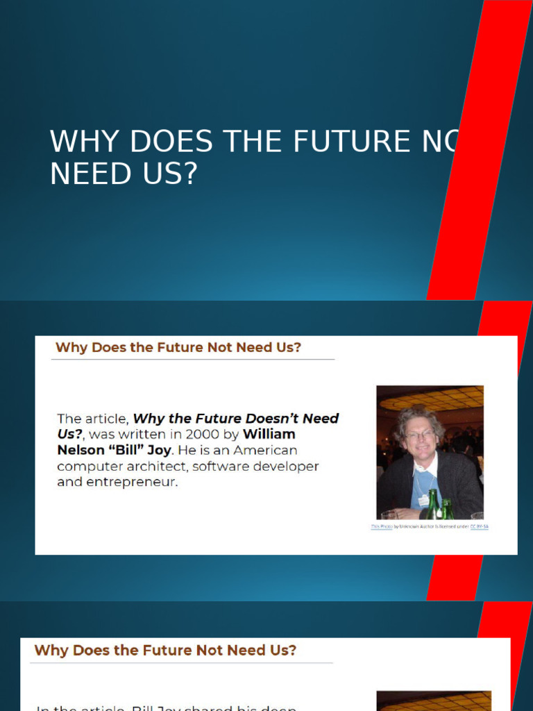 Why Does The Future Not Need Us | PDF