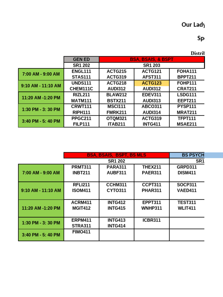 Special Exam Schedule Prelim 1st Sem 2024 2025 | PDF