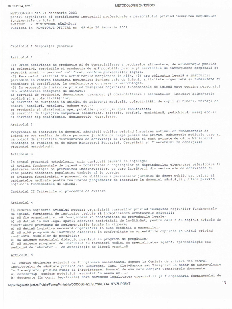 Metodologie Curs Igiena | PDF