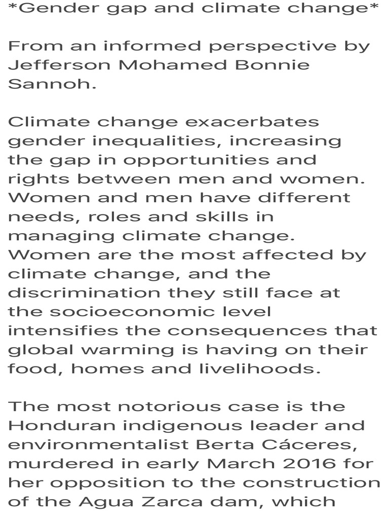 Gender Inequality in Climate Change | PDF | Social Science
