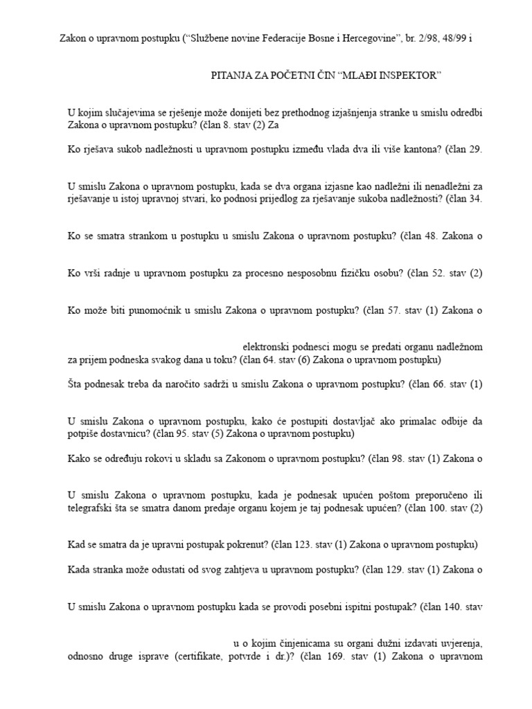 Zakon o Upravnom Postupku | PDF