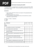 AQ Scoring Key | PDF | Autism | Behavioural Sciences