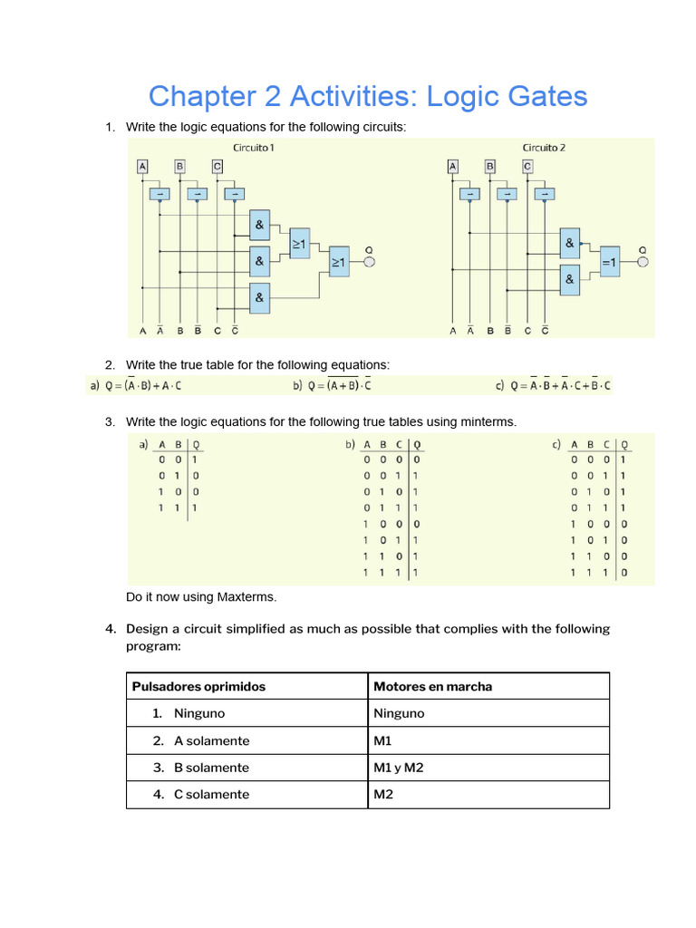 Chapter 2 Activities Logic Gates Pdf