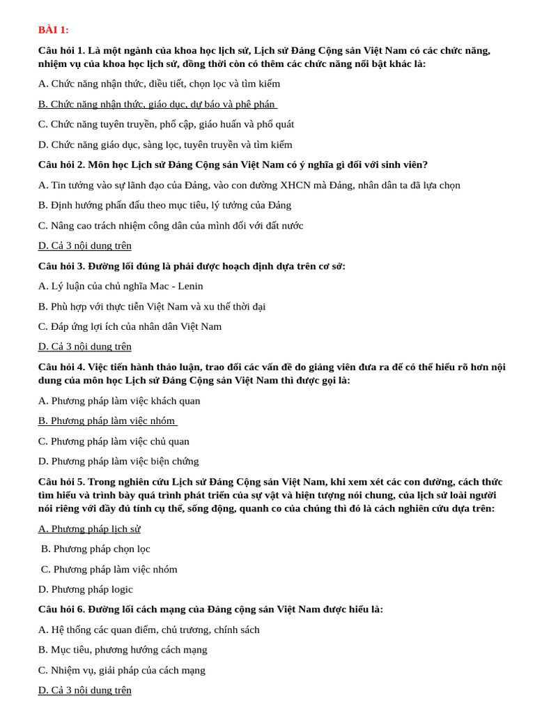 LỊCH SỬ ĐẢNG CSVN | PDF