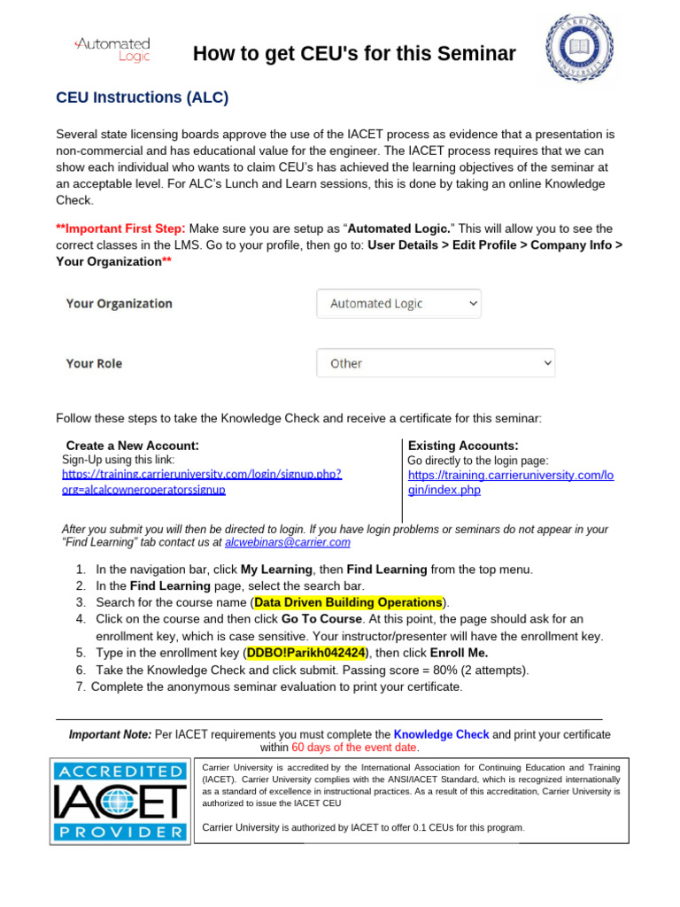 ALC CEU Instructions - DDBO - 042424 | PDF | Computing