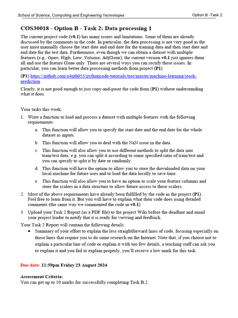 Tasks B.2 - Data Processing 1 | PDF | Data | Information Science