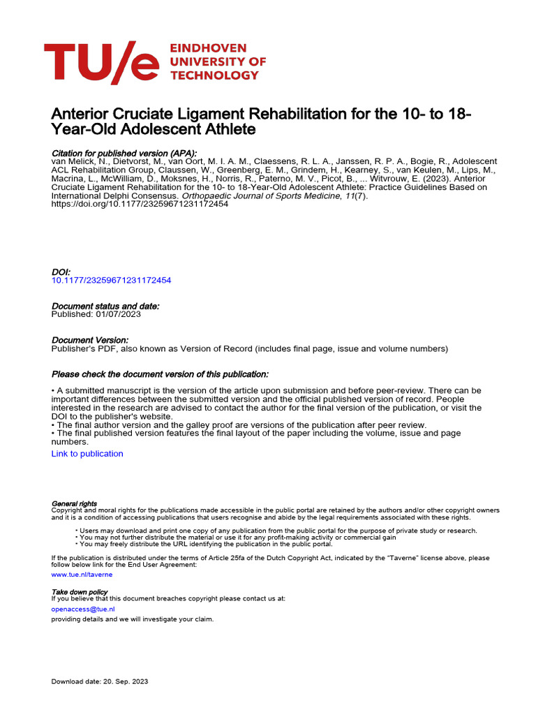 ACL Reconstruction Protocol 2023 | PDF | Physical Therapy | Strength ...