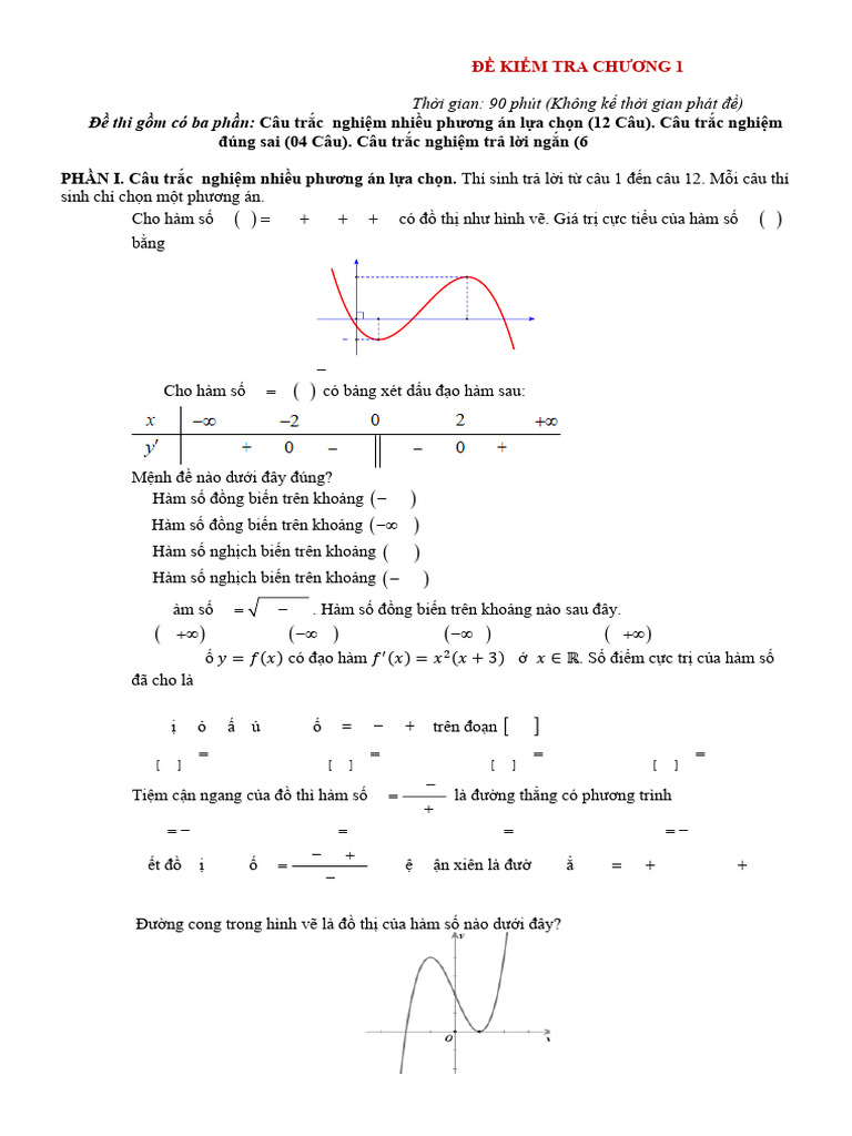 Đề Kiểm Tra Ghk i Toán-12 | PDF