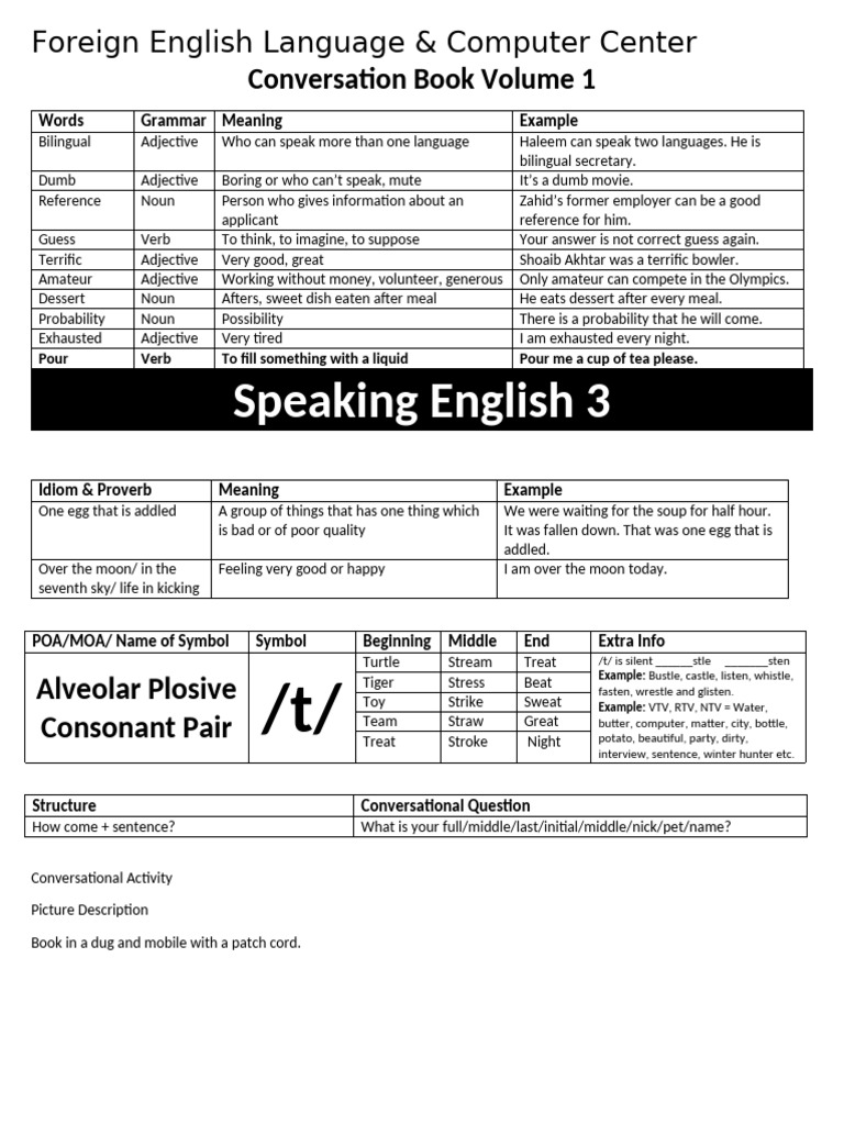 Conversation Book 3 | PDF | Adjective | English Language