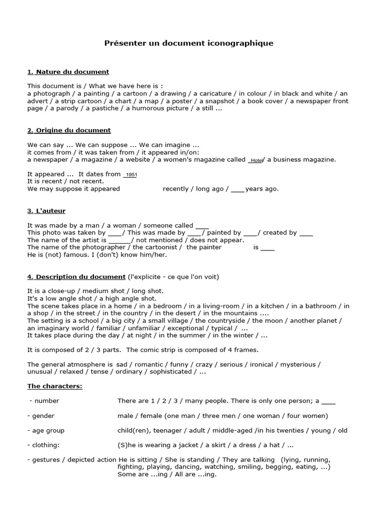 Description Picture Seconde | PDF | Cartoon