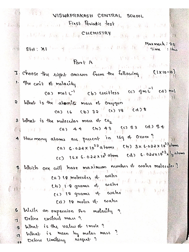 Chemistry FPT 1 | PDF