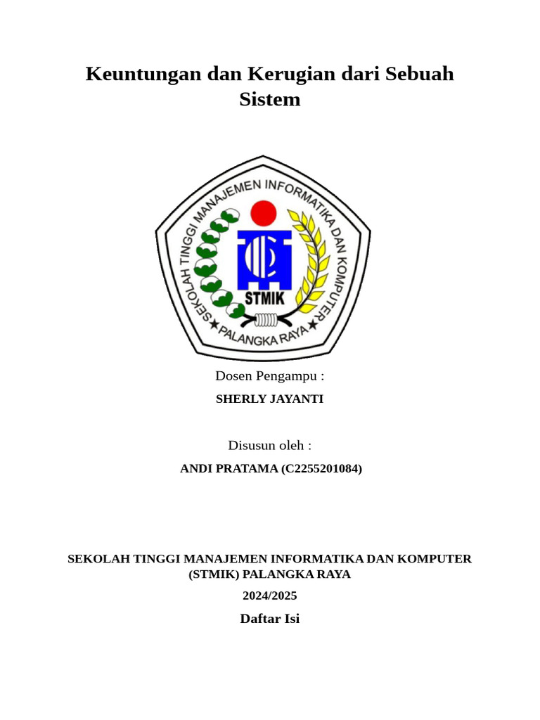 Keuntungan Dan Kerugian Dari Sebuah Sistem | PDF Keuntungan Dan Kerugian Dari Sebuah Sistem | PDF