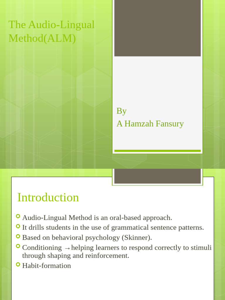 AUDIO LINGUAL METHOD | PDF | Behavior Modification | Linguistics