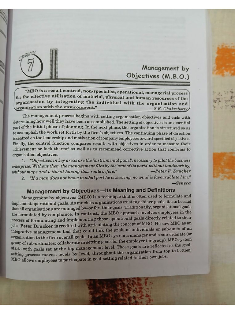 CH.7 Management by Objective(M.B.O.) | PDF CH.7 Management by Objective(M.B.O.) | PDF