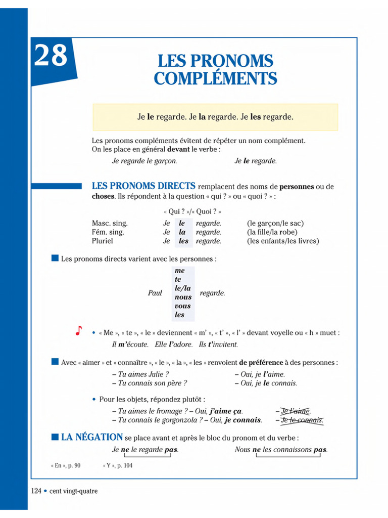 G26 - Les Pronoms COD - Leçon+Exercices | PDF