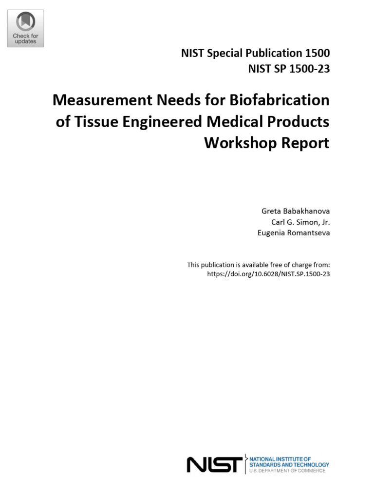 Nist SP 1500-23 PDF | PDF | Tissue Engineering | Biosensor