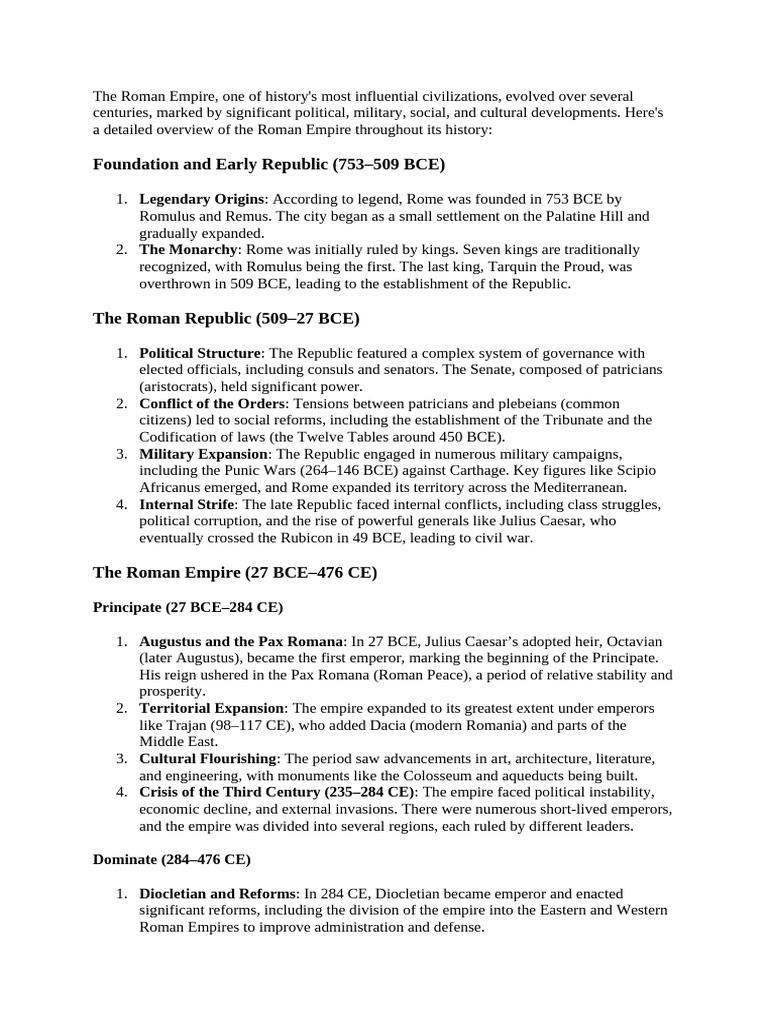 The Roman Empire | PDF | Roman Republic | Roman Empire