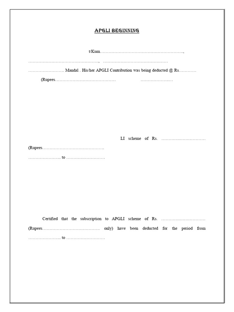 APGLI Certificate | PDF