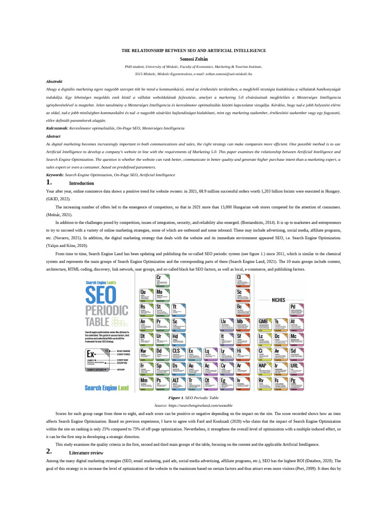 The Relationship Between SEO and Artificial Intelligence | PDF | Search Engine Optimization ...