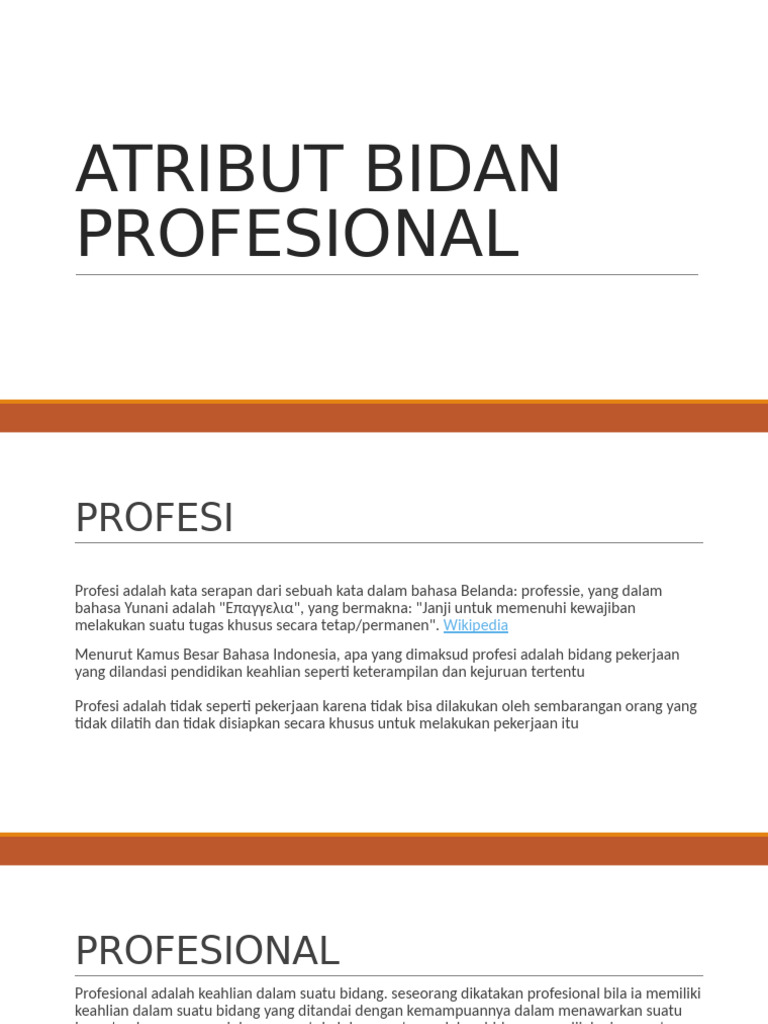 Atribut Profesional Bidan dan Manfaatnya | PDF | Karier & Perkembangan