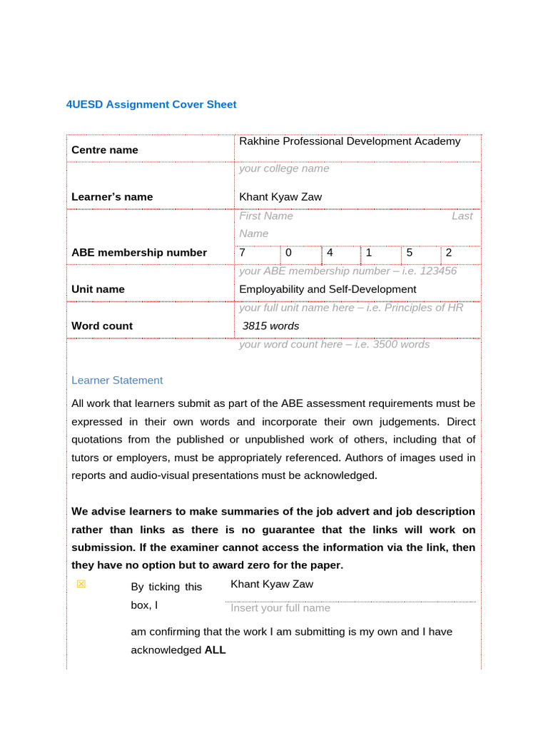 Level 4 Employability and Self Development | PDF | Brand | Recruitment