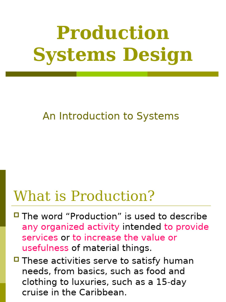 Introduction to Production Systems | PDF | System