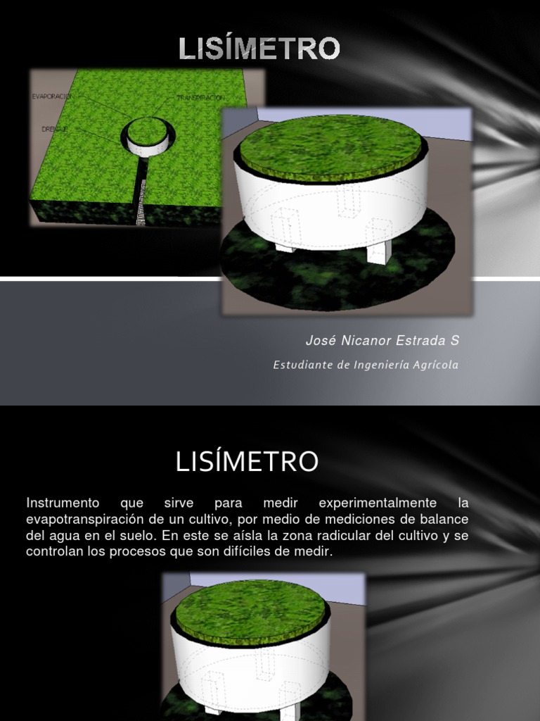 PRESENTACION LISÍMETRO | Evapotranspiración | Evaporación