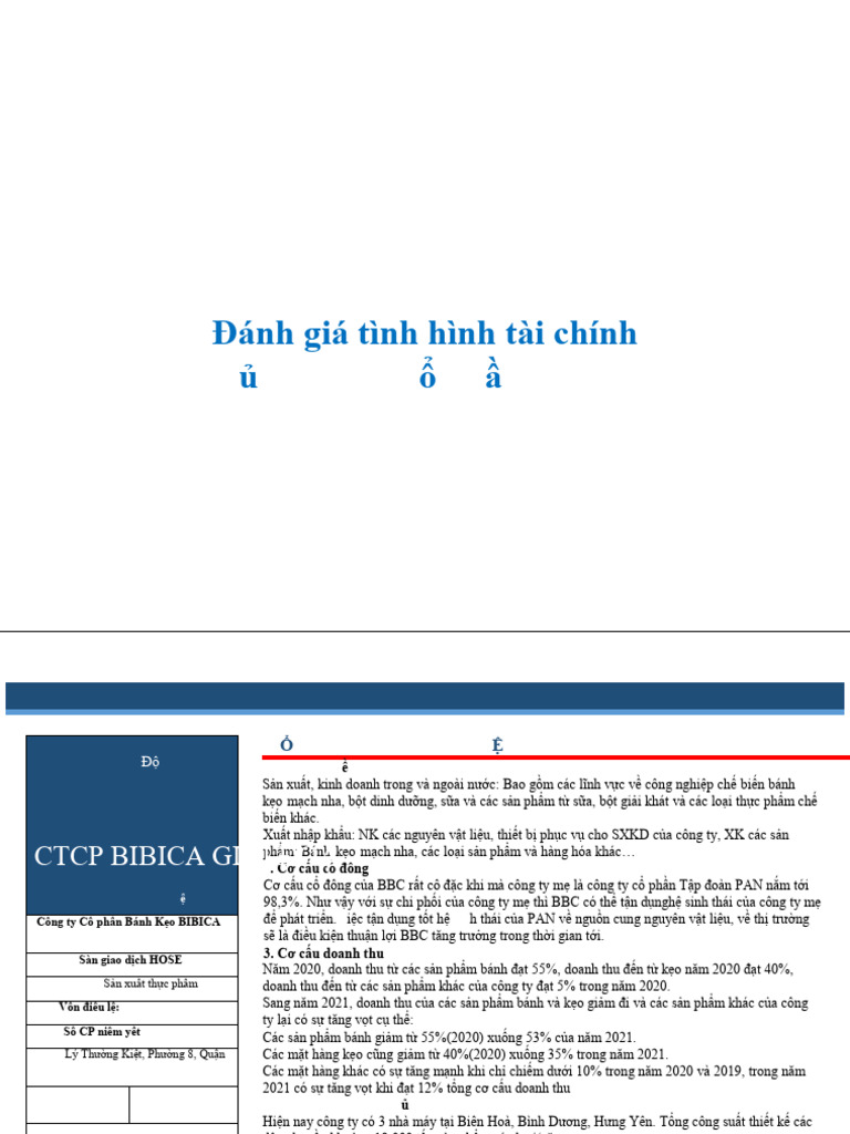 Báo Cáo Phân Tích BCTC C A Công Ty Bibica HV | PDF