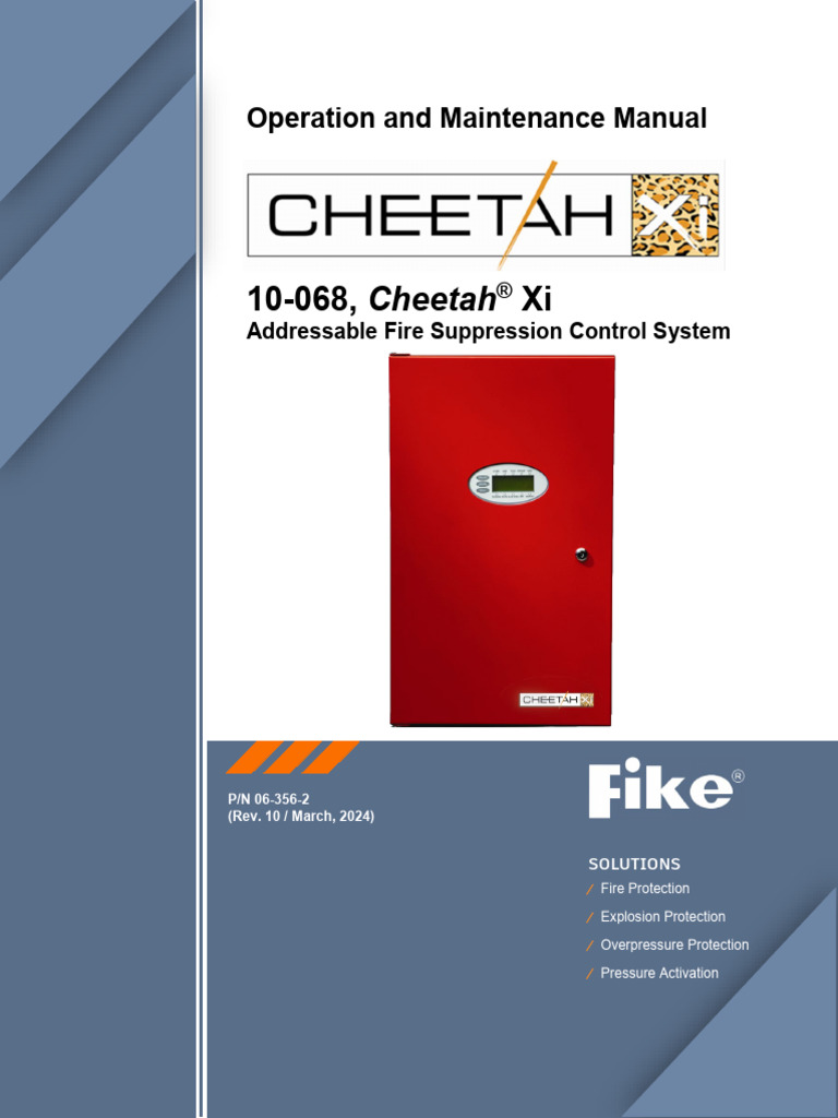 Cheetah Xi Fire Suppression Manual | PDF | Electromagnetic Interference ...