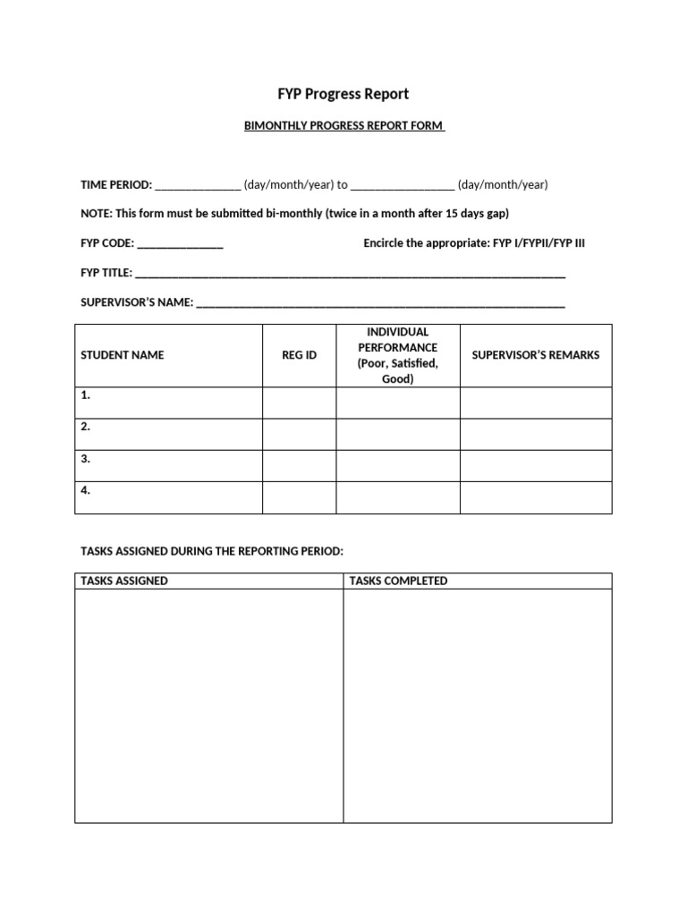 Progress Report Form | PDF