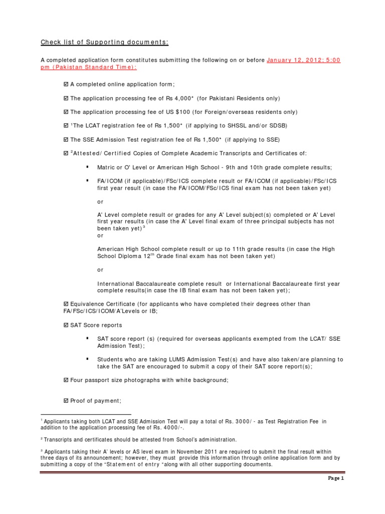Supporting Documents Ug | PDF | University And College Admission | Sat