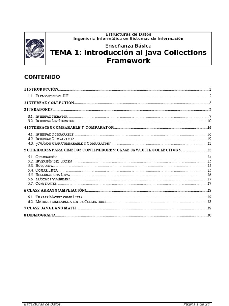 Tema 1 - Introducción Al Java Collections Framework | PDF | Java (lenguaje de programación ...