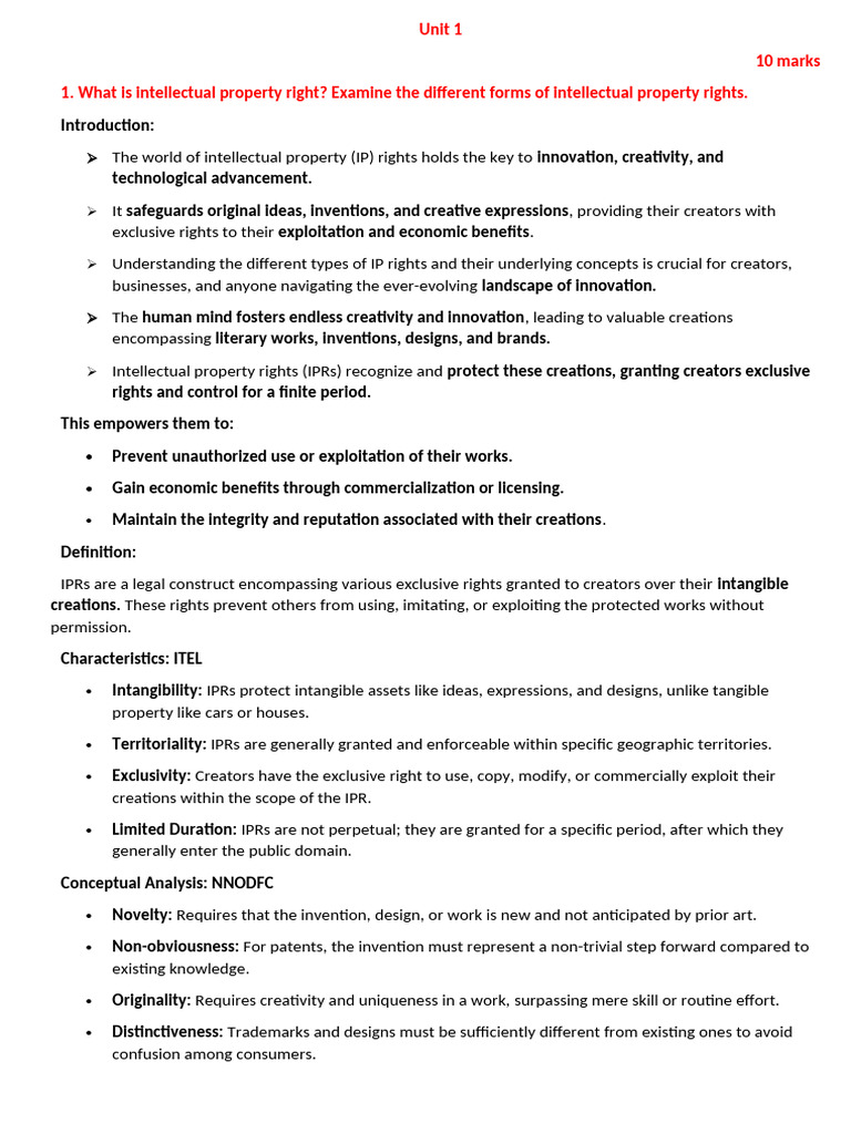 Ipr 2 - Repeated Answers | PDF | Copyright | Intellectual Property