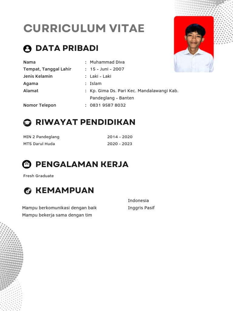 CV Muhammad Diva | PDF