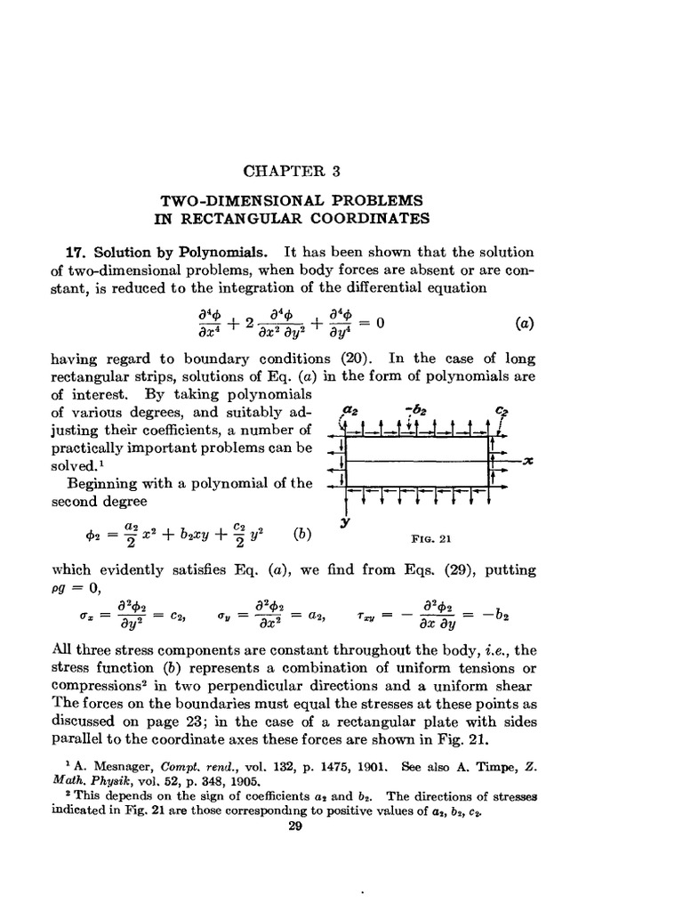 Handout Theory of Elasticity Timoshenko Textbook Ch3 | PDF