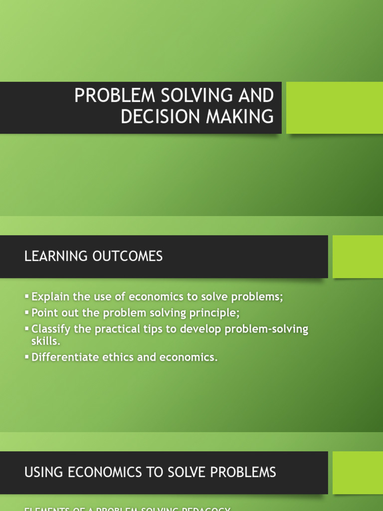 Mod1 - Problem Solving and Decision Making | PDF | Rationality | Economics