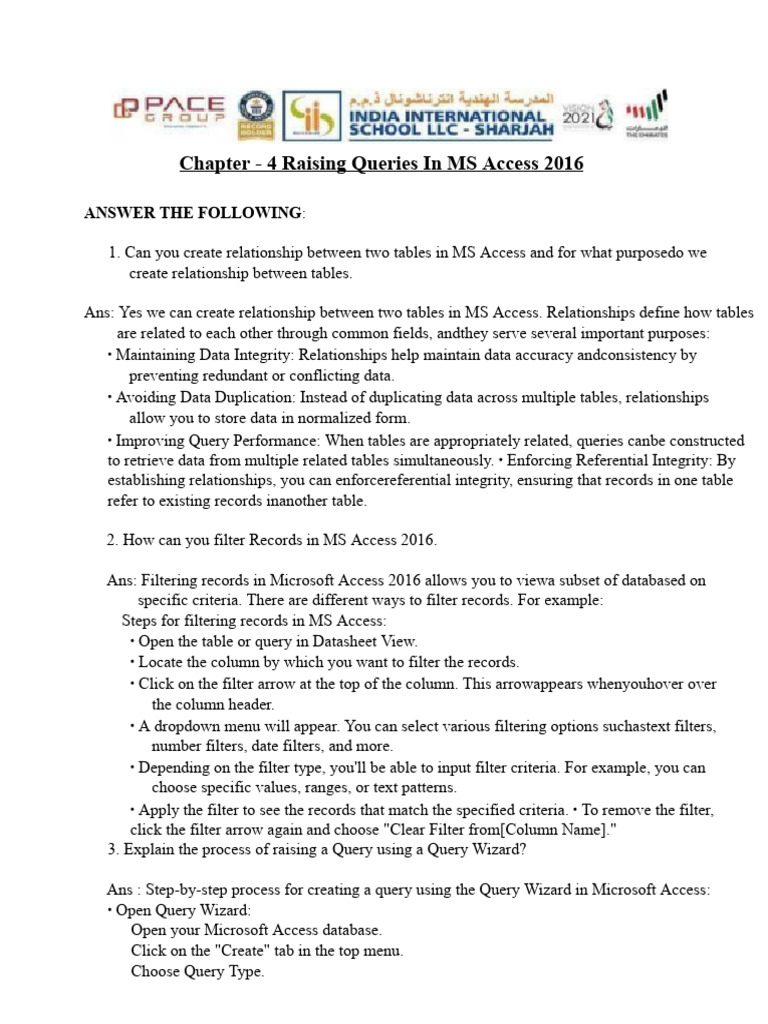 MS Access 2016 Query Guide | PDF | Microsoft Access | Databases