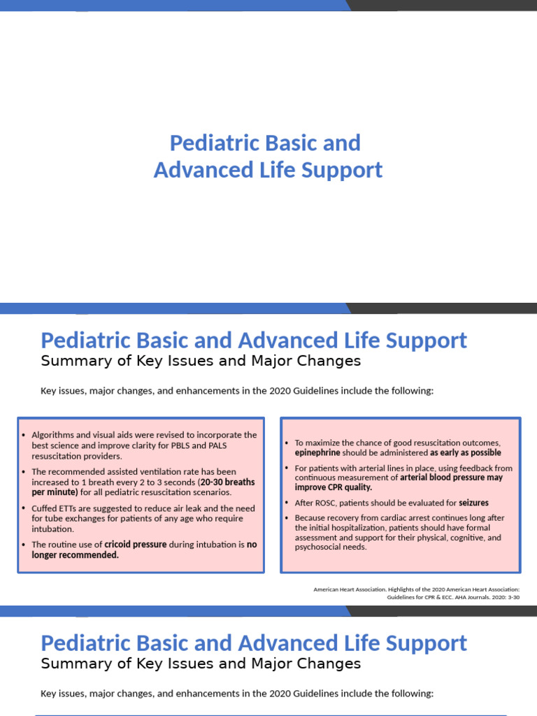 Pediatric Basic and Advanced Life Support | PDF | Cardiopulmonary ...