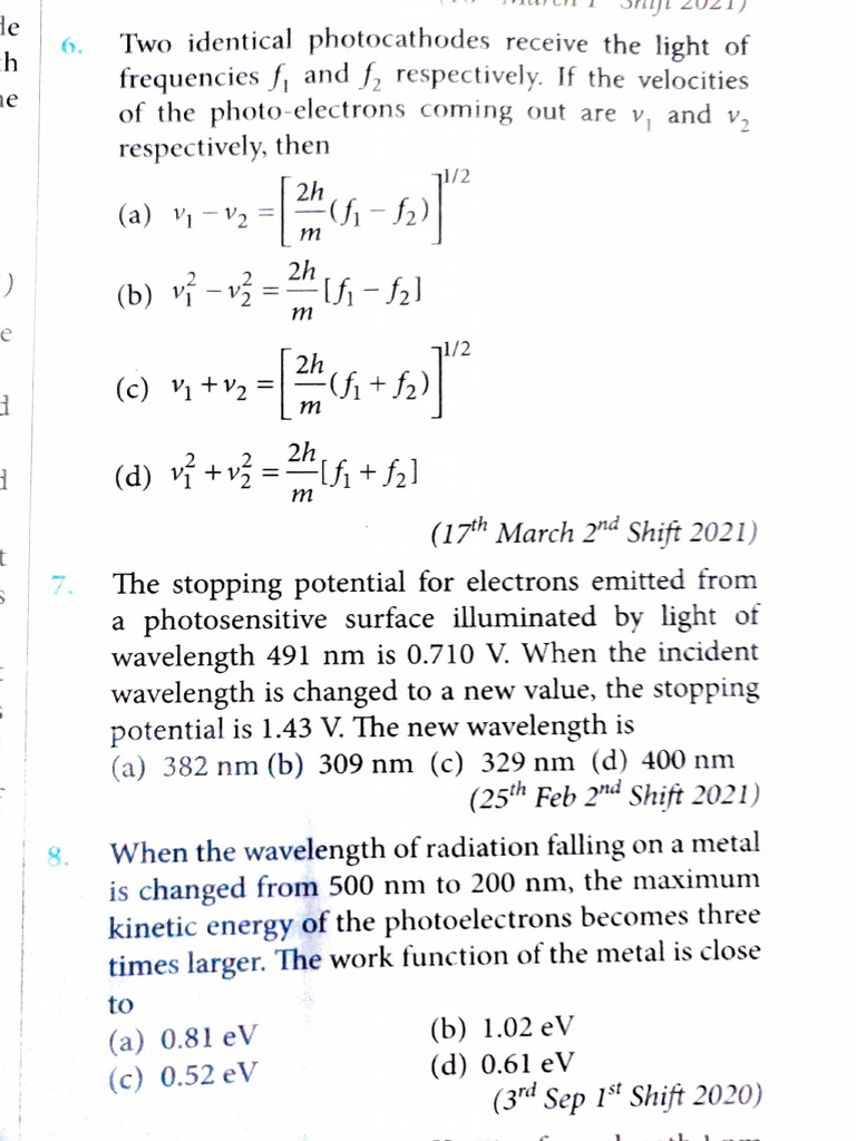 Adobe Scan 03 Oct 2024 | PDF | Photoelectric Effect | Electronvolt