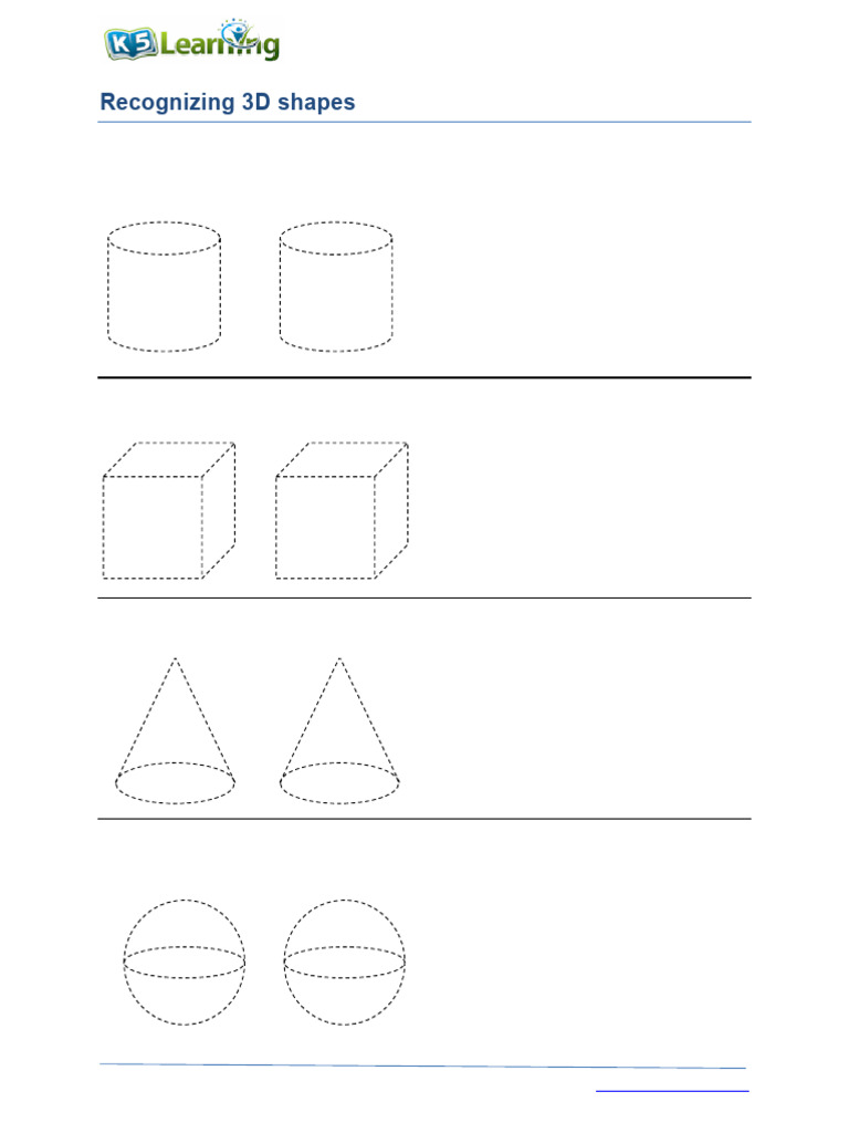 Grade 1 3D Shapes Worksheet | PDF