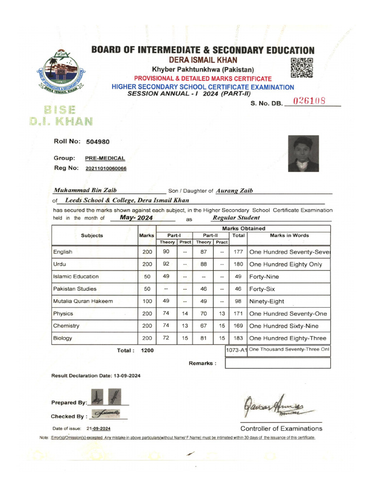FSC Transcript | PDF