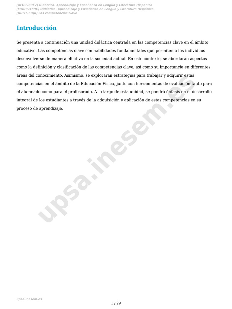 Las Competencias Clave | PDF | Evaluación | Enseñando
